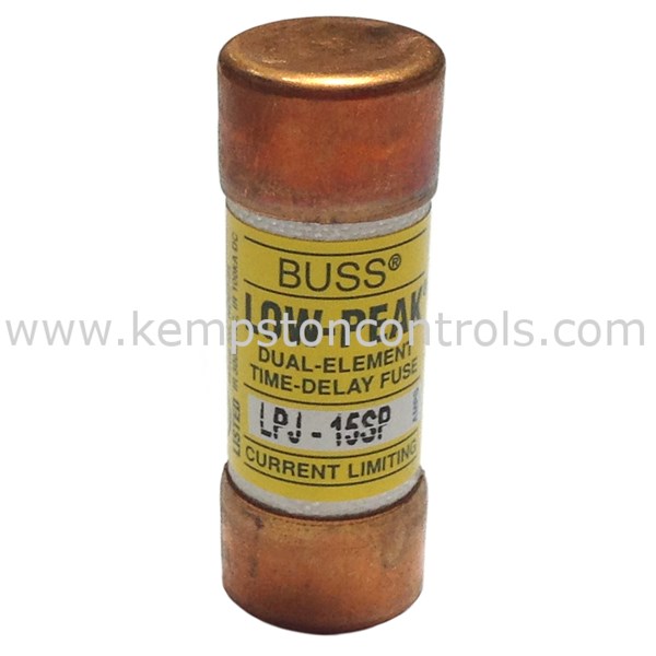 Bussmann LPJ-15SP DUAL-ELEMENT, TIME-DELAY FUSE, 15A, 600V, 20.57 X 57.15MM | Kempston Controls