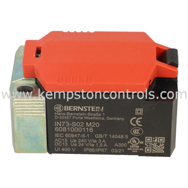 Bernstein 608-1000-116 BERNSTEIN IN73 PLASTIC BODIED LIMIT SWITCH, 240VAC/24VDC, 50/60HZ, 5A ...