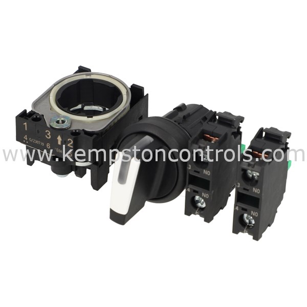 Siemens 3SU1100-2BM60-1NA0 SIEMENS SELECTOR SWITCH, ILLUMINABLE, 22MM, PLASTIC WHITE, 3 POS I-O ...