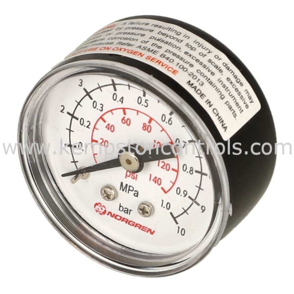 Norgren 18-015-989 NORGREN PRESSURE GAUGE, WHITE R1/8, 0-145PSI, 0 ...