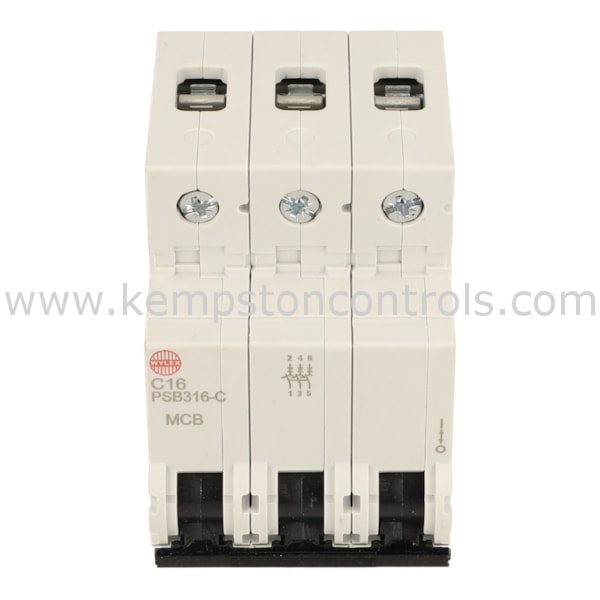 Wylex PSB316-C WYLEX MCB, 16A, 3 POLE, 10KA, C CURVE | Kempston Controls