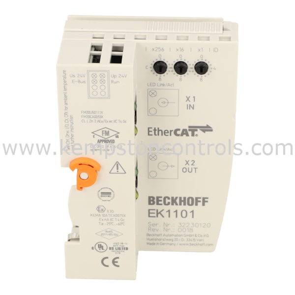 Beckhoff EK1101 BECKHOFF ETHERCAT COUPLER WITH ID SWITCH FOR E-BUS TERMINALS, 100 MBIT/S DATA ...