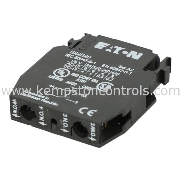 Eaton E22B20 EATON CONTACT BLOCK 2 NO LENGTH: 0.5MM WIDTH: 0.5MM HEIGHT ...