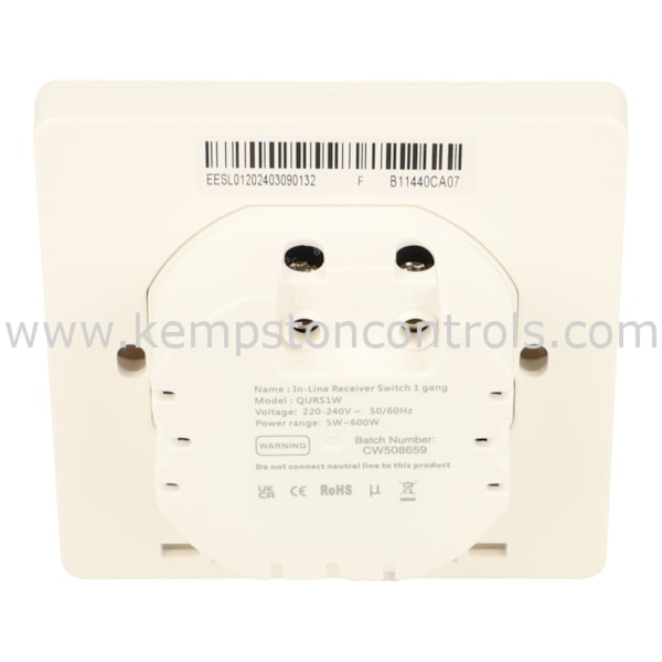 Quinetic QURS1W QUINETIC 1 GANG WIRELESS SWITCH, BUILT-IN RECIEVER ...