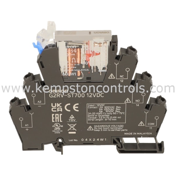 Omron G2RV-ST700 DC12 OMRON SLIMLINE RELAY 6 MM INCL. SOCKET, SPDT, 6 A ...