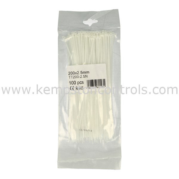 Termination Technology TT200-2.5N TT NYLON CABLE TIES 200MM X 2.5MM ...