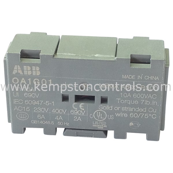 ABB OA1G01 NORMALLY CLOSED AUX CONTACT | Kempston Controls