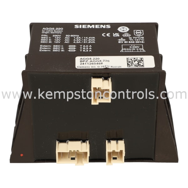 Siemens Burners AGG5.220 SIEMENS SMART INFRASTRUCTURE MAINS TRANSFORMER ...