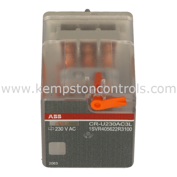 ABB 1SVR405622R3100 ABB PLUGGABLE INTERFACE RELAY 3C/O, A1-A2=230VAC, 250V/10A, LED, SOLD IN 10 ...