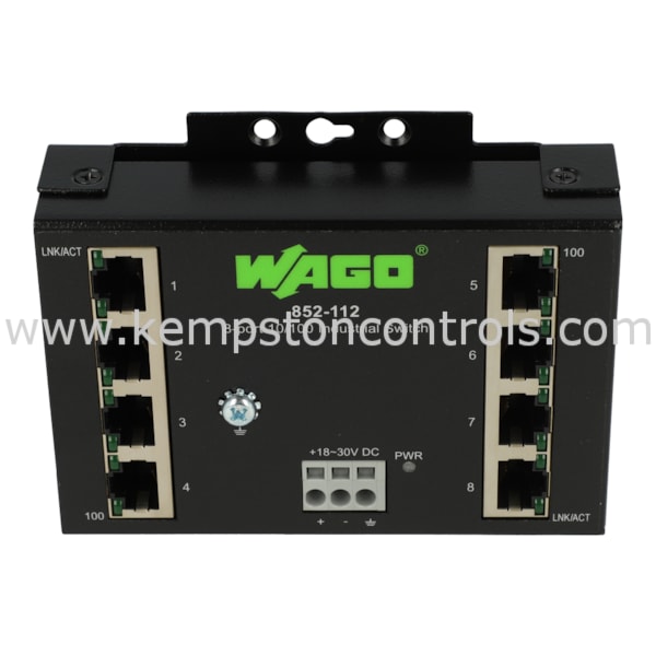 WAGO 852-112 WAGO INDUSTRIAL ECO SWITCH 8-PORT 100BASE-T | Kempston ...