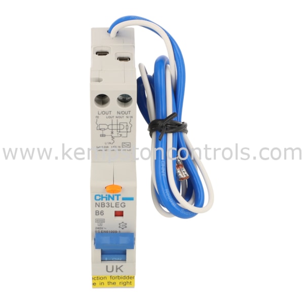 CHINT NB3LEG-B06 CHINT RCBO, TYPE A 1P+N, B CURVE, 6KA, 30MA, 6A | Kempston Controls