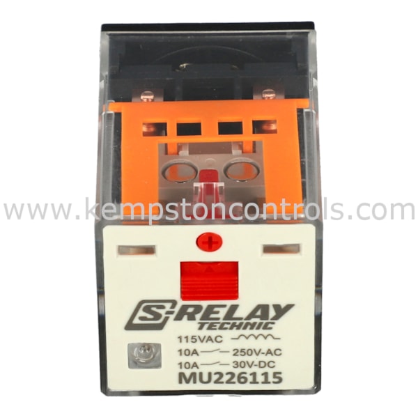 Schrack MU226115 SCHRACK PLUG-IN RELAY, 8 PIN, 2CO, 115VAC, 10A ...