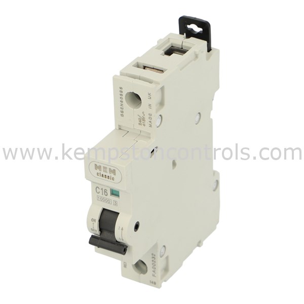MEM Classic MCH116 MEMSHIELD 2, MCB, CIRCUIT BREAKER, 16A, 10KA, TYPE C, SINGLE POLE, 18MM WIDTH ...
