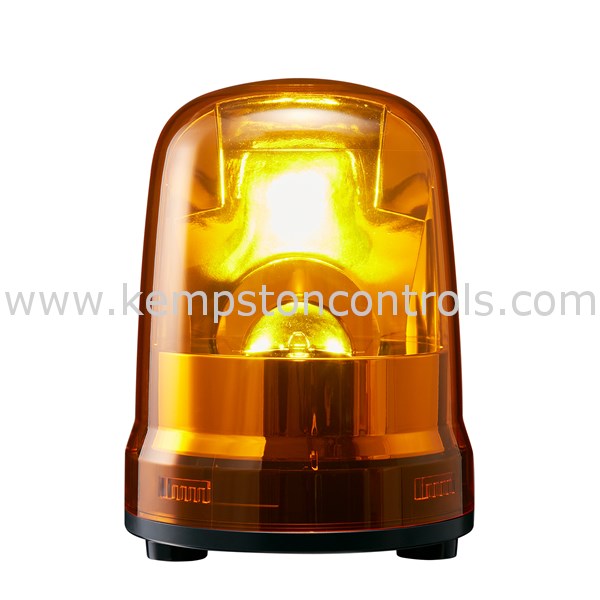 Patlite SKP-M2J-Y PATLITE ROTATING BEACON, AMBER, 100-240VDC, 100MM, CABTYRE CABLE, IP23/IP65 (W ...