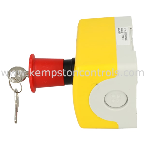 ABB 1TVC101000P3206 ABB EMERGENCY STOP 40MM, WITH KEY RELEASE, TO IEC60947-5-5, 75X101X122MM ...