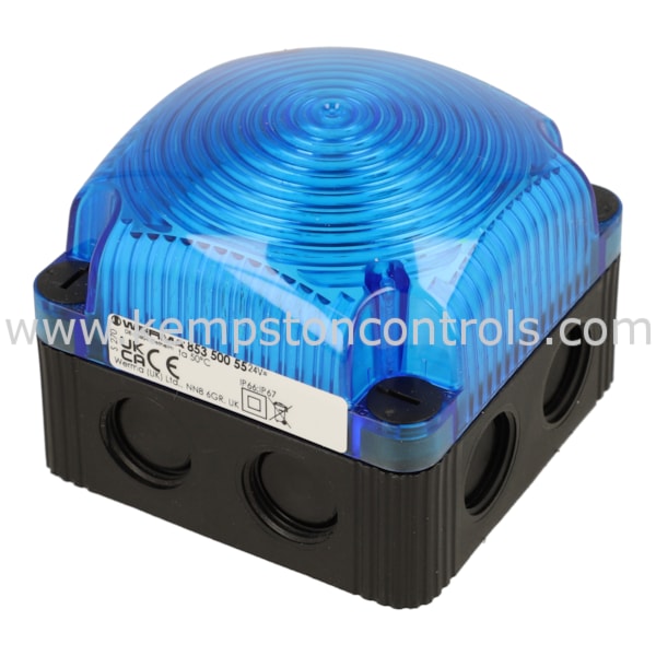 WERMA 85350055 WERMA LED PERMANENT SQUARE BEACON 24VDC BLUE, 85X72X85MM ...