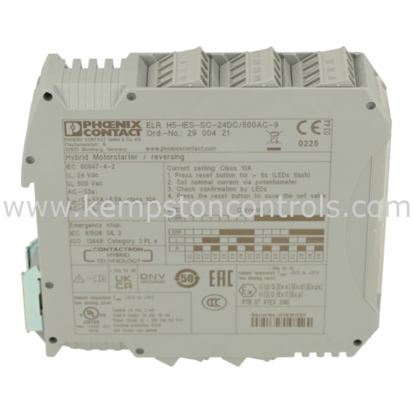 Phoenix 2900421 PHOENIX HYBRID MOTOR STARTER, FOR REVERSING 3-AC MOTORS ...