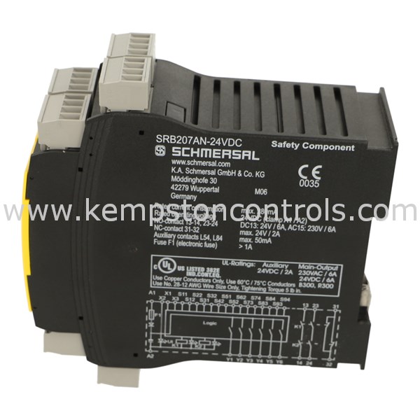 Schmersal SRB-207-AN-24V SAFETY MONITORING MODULE, 2 SAFETY CONTACTS, 6 ...