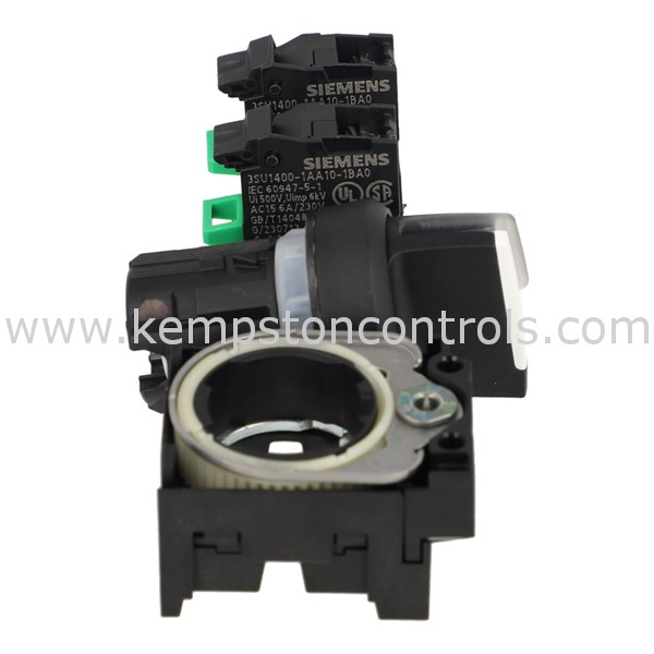 Siemens 3SU1100-2BM60-1NA0 SIEMENS SELECTOR SWITCH, ILLUMINABLE, 22MM, PLASTIC WHITE, 3 POS I-O ...