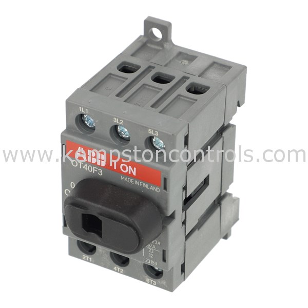ABB OT40F3 ABB SWITCH-DISCONNECTOR, 3-POLE, FRONT OPERATED, BASE MOUNTED, DIN-RAIL MOUNTABLE 40A ...