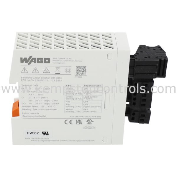WAGO 787-3664 WAGO ELECTRONIC CIRCUIT BREAKER, 4-CHANNEL, 24VDC INPUT ...