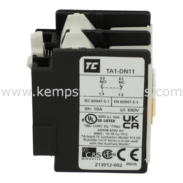 Europa Components TA1-DN11 EUROPA AUXILIARY CONTACT BLOCK, 1NO+1NC ...