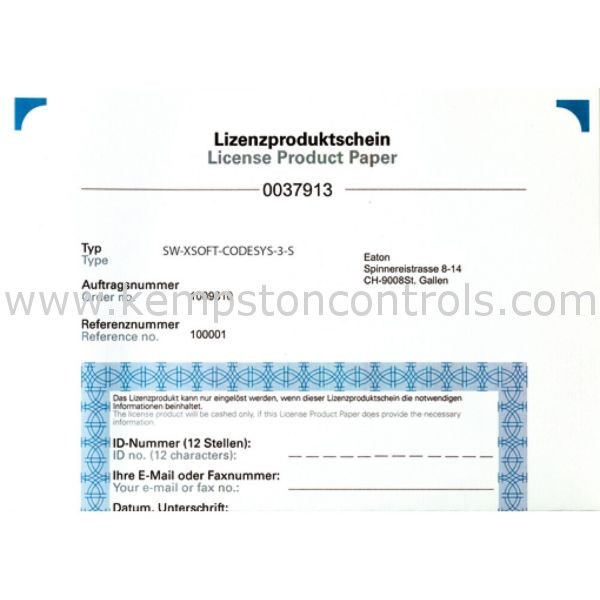 Eaton Moeller SW-XSOFT-CODESYS-3-S MOELLER PROGRAMMING SOFTWARE, PLC ...