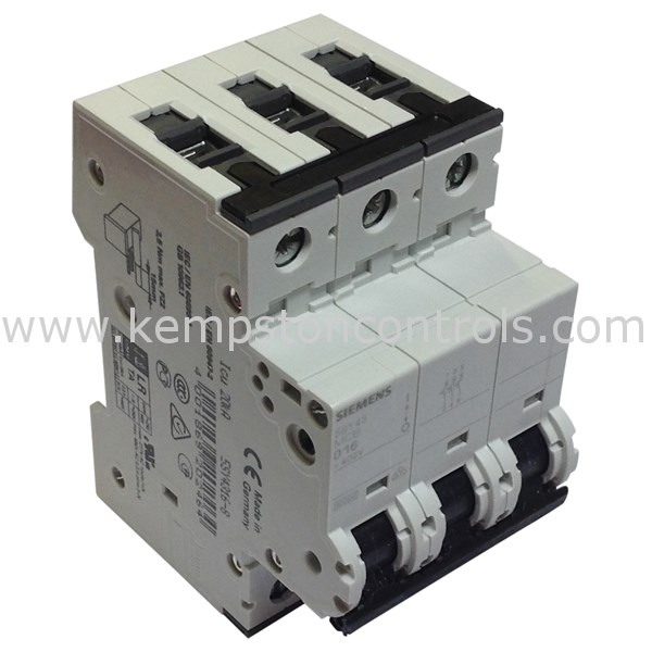 Siemens 5SY4316-8 MINIATURE CIRCUIT BREAKER, 400V 10KA, 3 POLE, D, 16A, D=70 MM | Kempston Controls