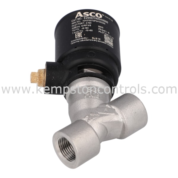 ASCO Numatics E290D1110SA0000 EMERSON ASCO ANGLE SEAT VALVE, 2 WAYS, NO, NOMINAL DIAMETER: 10MM ...