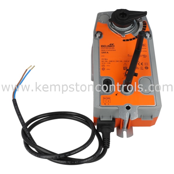 Belimo SRFA BELIMO ROTARY ACTUATOR FAIL-SAFE, NC, 20NM, 24-240VAC/1-2V4DC, OPEN/CLOSE, 75S, IP54 ...