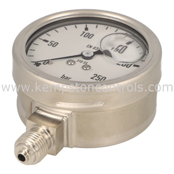 WIKA 9459537 WIKA PRESSURE GAUGE, 0-250BAR. 63MM, G1/4"B, LOWER MOUNT ...