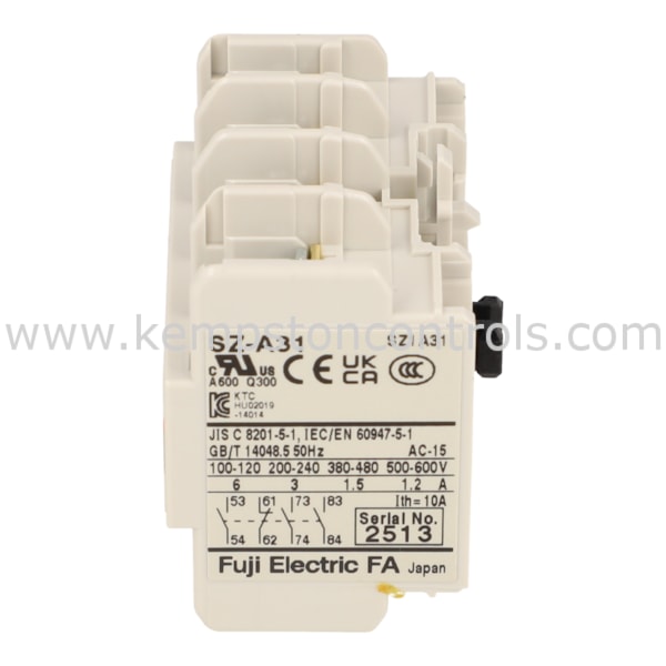 Fuji SZ-A31 FUJI AUX CONTACT BLOCK 3N/O+1N/C FOR SC03-SCN3 AND SH4-SH5 ...