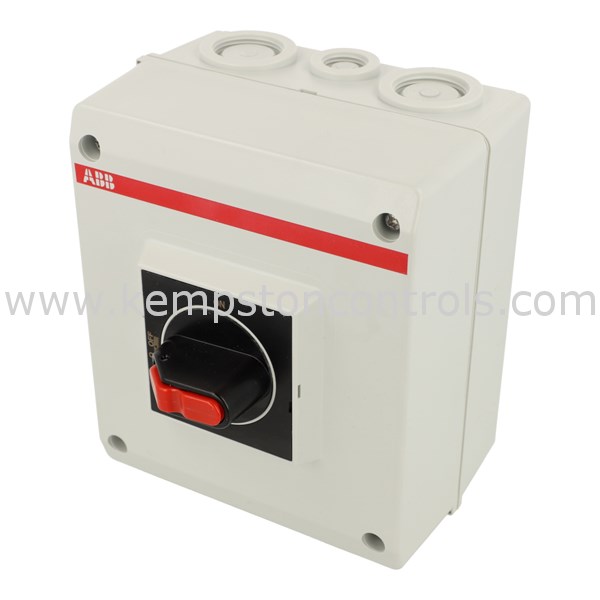 ABB OTE16T3M ABB EMC SAFETY SWITCH, 3-POLE, 400V AC, 16A, 7.5KW. PLASTIC ENCLOSURE. IP65 ...