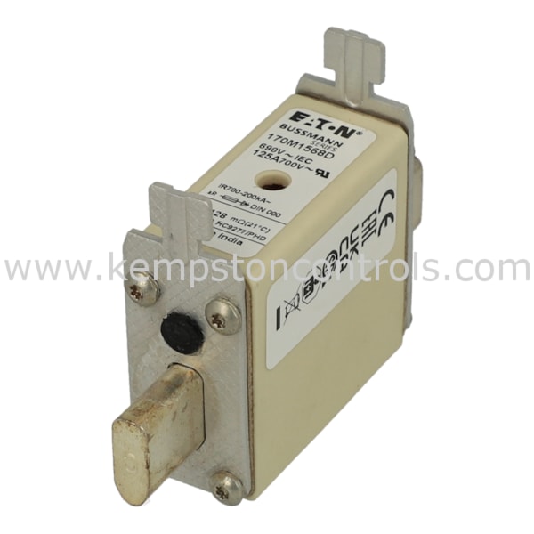 Bussmann 170M1568D BUSSMANN SQUARE BODY FUSE 125A 690V DIN 000 | Kempston Controls