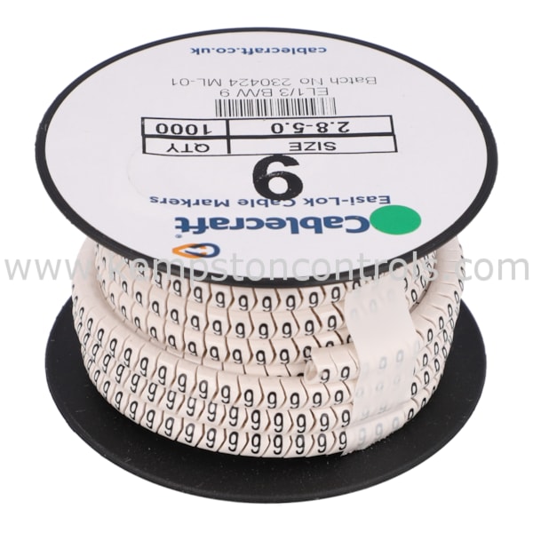 Cablecraft EL1/3 B/W 9 CABLECRAFT EASI-LOK MARKER CHEVRON CUT 2.8-5.0 ...