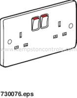Legrand 730076 SINGLE POLE SOCKET OUTLET, 13A, 250V, 2 GANG, SWITCHED ...