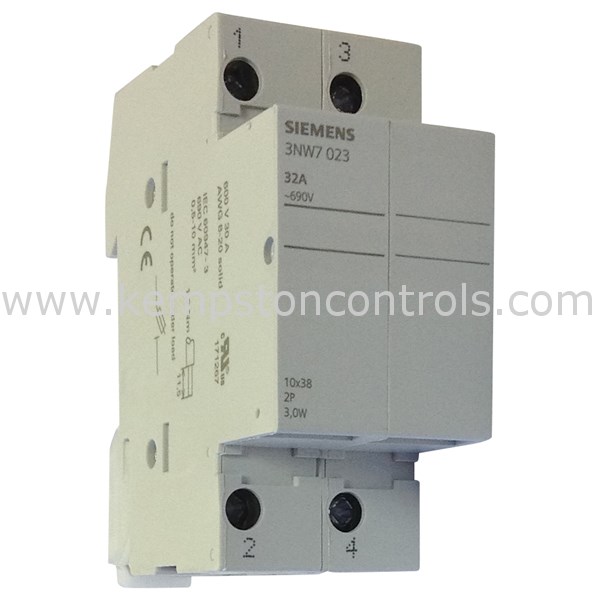 Siemens 3NW7023 SIEMENS CYL 10X38MM 32A DP BASE NO DETECTORS | Kempston ...