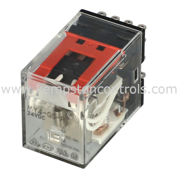 Omron MY4-GS-R DC24 OMRON RELAY, PLUG-IN, 14-PIN, 4PDT, 6 A, MECHANICAL INDICATOR, 24 VDC ...