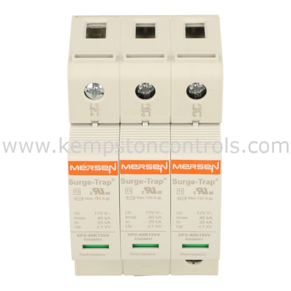 Mersen 83020132 MERSEN SURGE TRAP SURGE PROTECTION DEVICE, 40KA, 208V ...