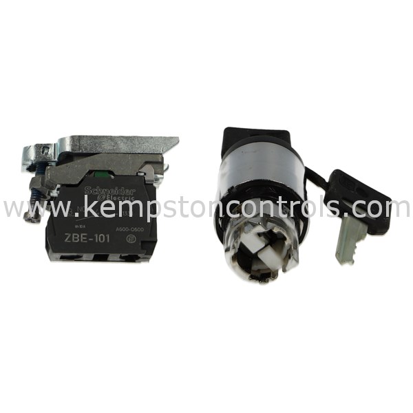Schneider XB4BG41 SCHNEIDER 2 POS KEY SWITCH, KEY REMOVABLE IN BOTH ...