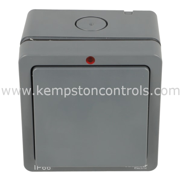 Schneider LWP1612 SCHNEIDER SWITCH, 1 GANG, 2 WAY, 10AX, GREY, IP66 ...
