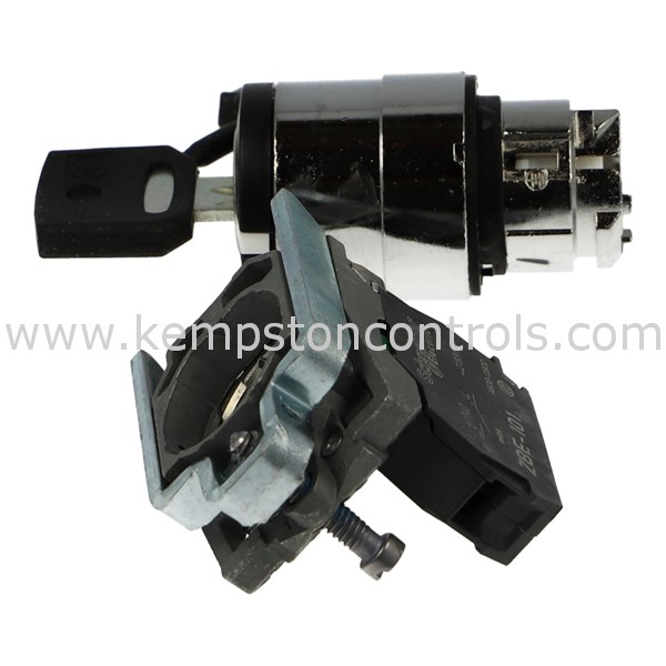 Schneider XB4BG41 SCHNEIDER 2 POS KEY SWITCH, KEY REMOVABLE IN BOTH ...