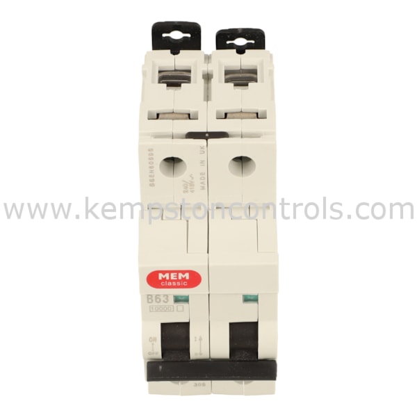 MEM Classic MBH263 MEM CLASSIC MEMSHIELD 2 63A 10KA TYPE B DP MCB ...