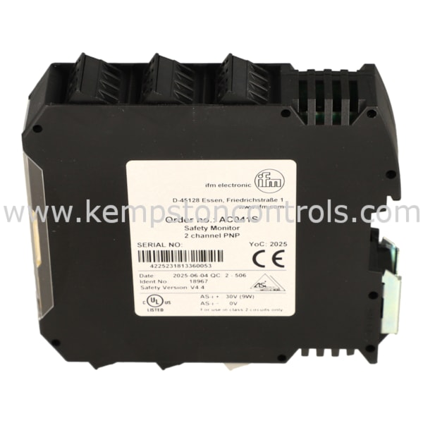 IFM AC041S IFM AS-INTERFACE SAFETY MONITOR, 24VDC, 500MA, COMBICON ...