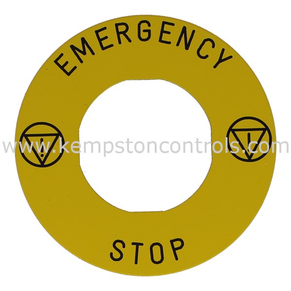 Schneider ZBY9330T SCHNEIDER ELECTRIC MARKED LEGEND 60MM, FOR E-STOP ...