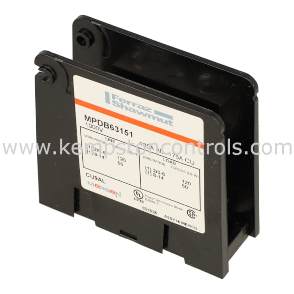 Mersen MPDB63151 MERSEN POWER DISTRIBUTION BLOCK, 1000V, 135A, TIN ...
