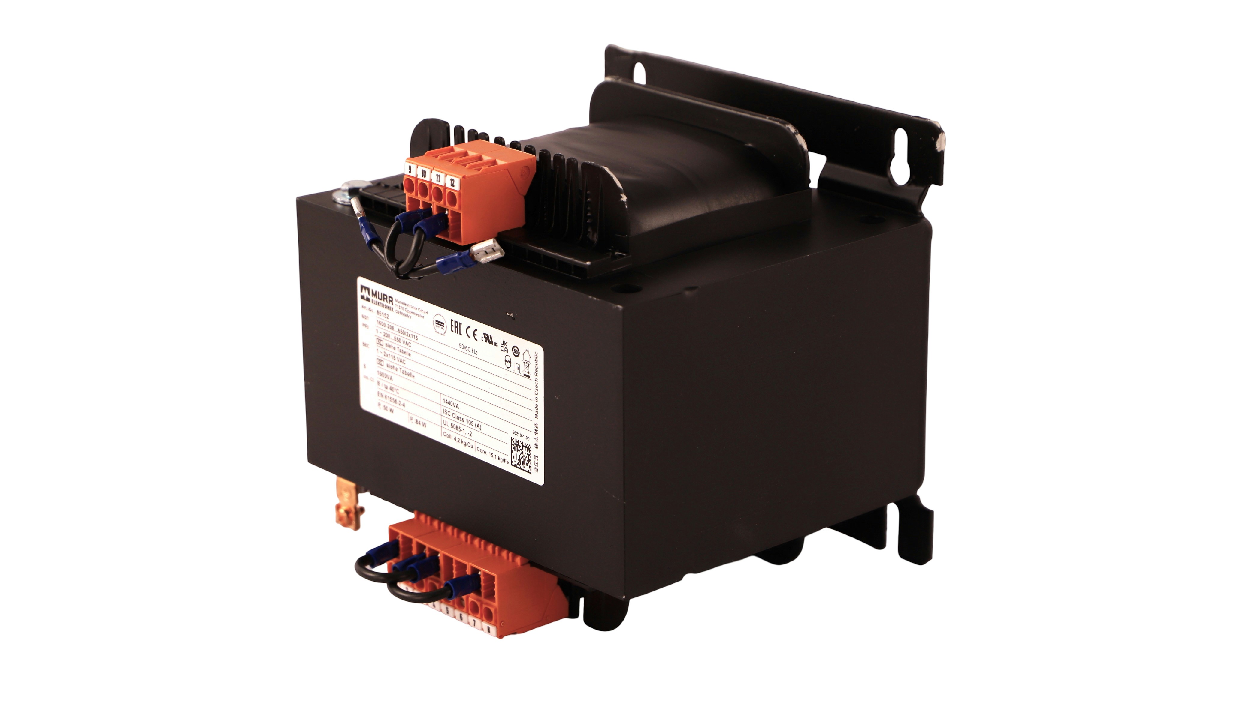 MURR 86152 MURR MST 1-PHASE CONTROL AND ISOLATION TRANSFORMER P: 1600VA ...