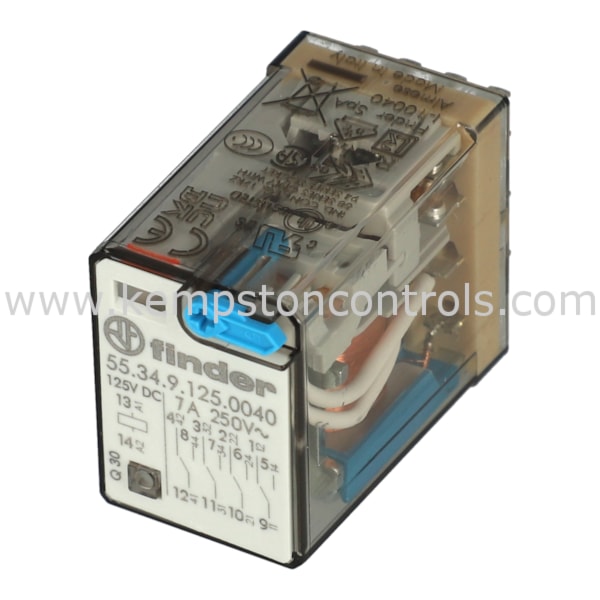 Finder 55.34.9.125.0040 FINDER 4PDT RELAY 14PIN 7A 125VDC | Kempston ...