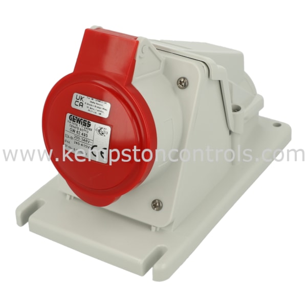 Gewiss GW62493 GEWISS 90° ANGLED SURFACE-MOUNTING SOCKET-OUTLET - IP44 - 3P+N+E 32A 380-415V ...