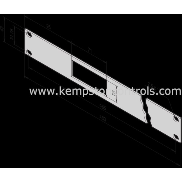 Schroff 30118-360 SCHROFF 19" FRONT PANEL FOR THERMOSTAT WITH DIGITAL DISPLAY, 1U, 2.5MM, AI ...